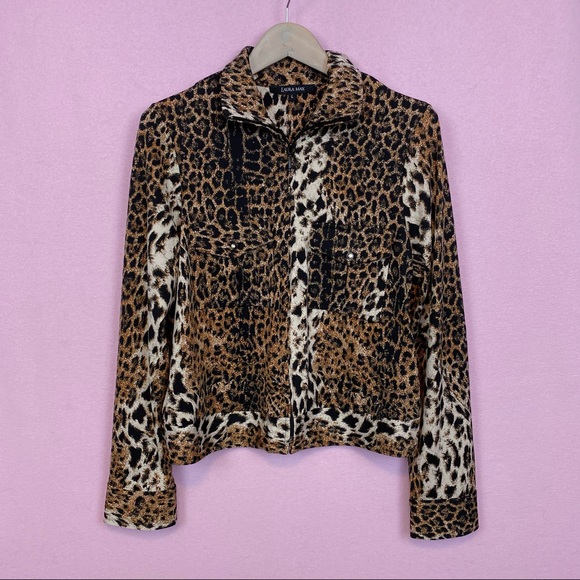 Laura Max | Jackets & Coats | Vintage 9s Laura Max Leopard Print Long ...